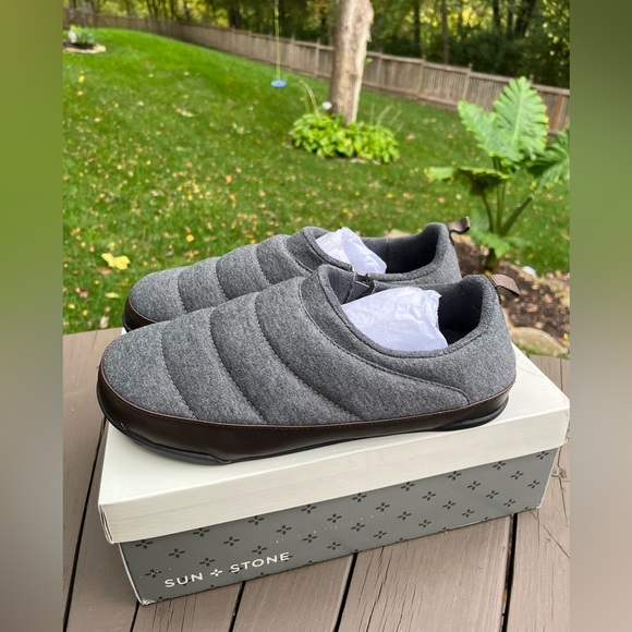 Sun And Stone | Shoes | Mens Sun And Stone Derek Grey Quilted Slippers ...